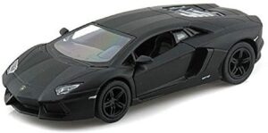 lamborghini matt black aventador lp 700-4 1:38 5" pull back diecast car