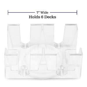 Brybelly Rotating Card Deck Tray | Standard Sized Playing Cards | Rotates in Any Direction | Clear | 9 Deck Tray