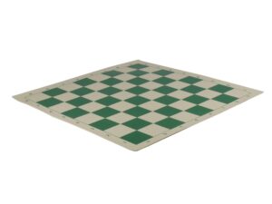 worldwise imports roll-up vinyl chessboard in green and buff with alphanumeric markings