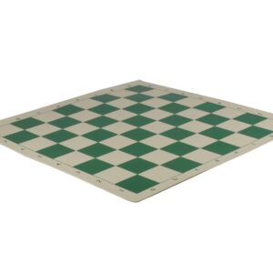 Worldwise Imports Roll-Up Vinyl Chessboard in Green and Buff with Alphanumeric Markings