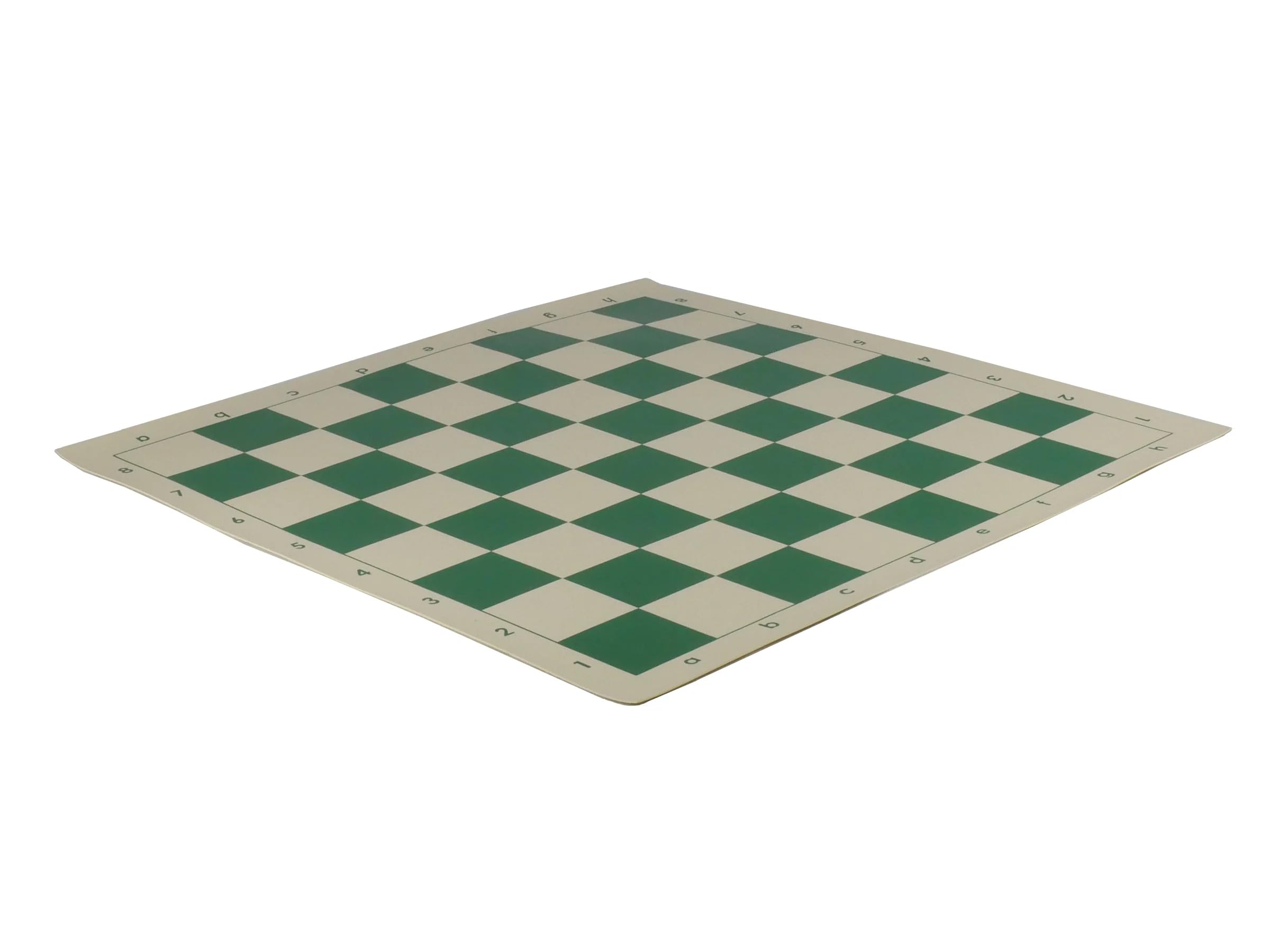 Worldwise Imports Roll-Up Vinyl Chessboard in Green and Buff with Alphanumeric Markings