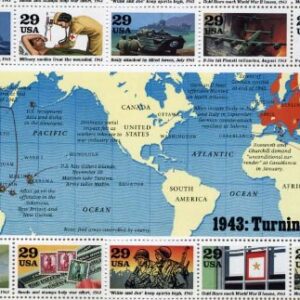 USPS 1943 WWII Turning Tide Sheet Collectible Stamp Sheet