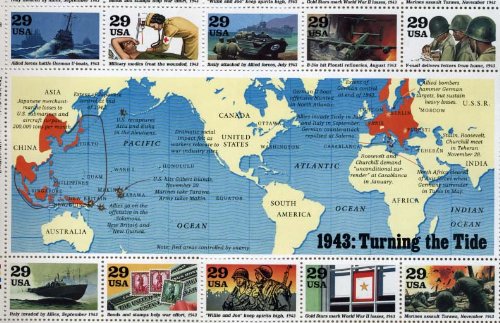 USPS 1943 WWII Turning Tide Sheet Collectible Stamp Sheet