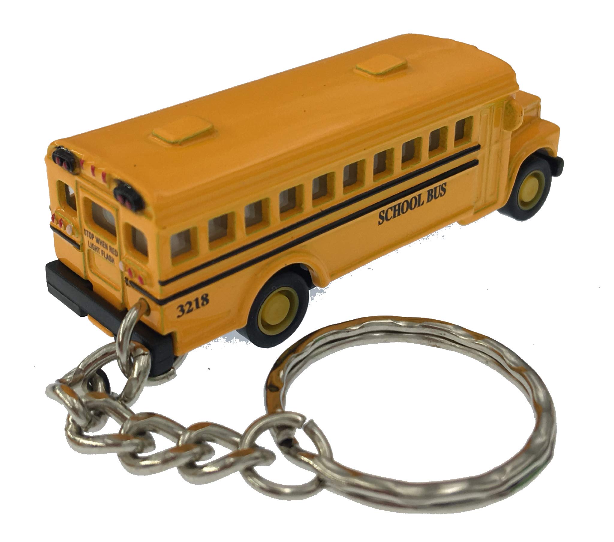 KiNSFUN Classic Mini School Bus 2.5 Inches Die Cast Metal Model Key Chain