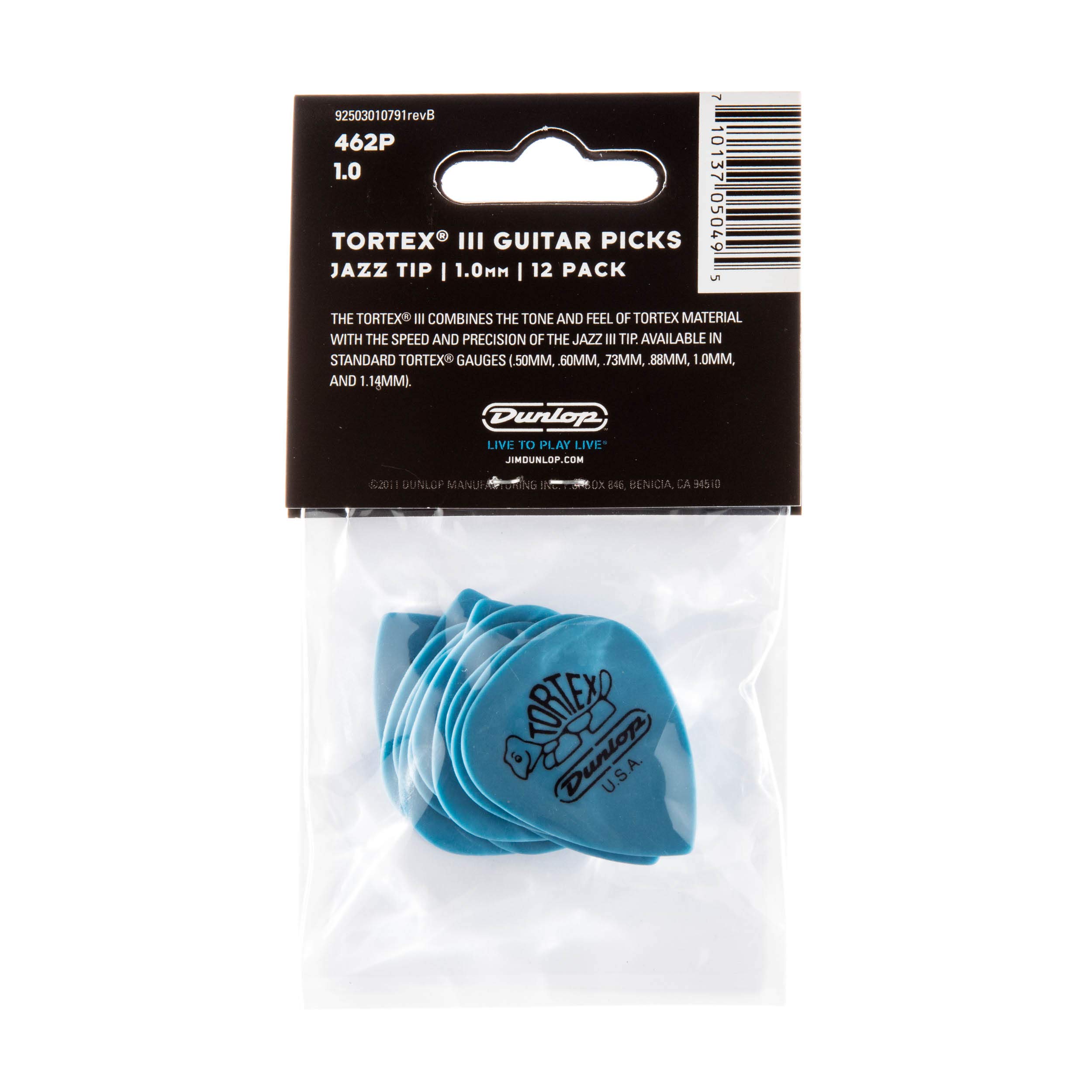 Dunlop Tortex® TIII, Blue, 1.0mm, 12/Player's Pack