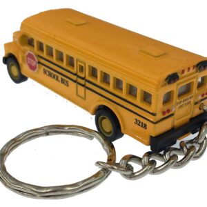 KiNSFUN Classic Mini School Bus 2.5 Inches Die Cast Metal Model Key Chain