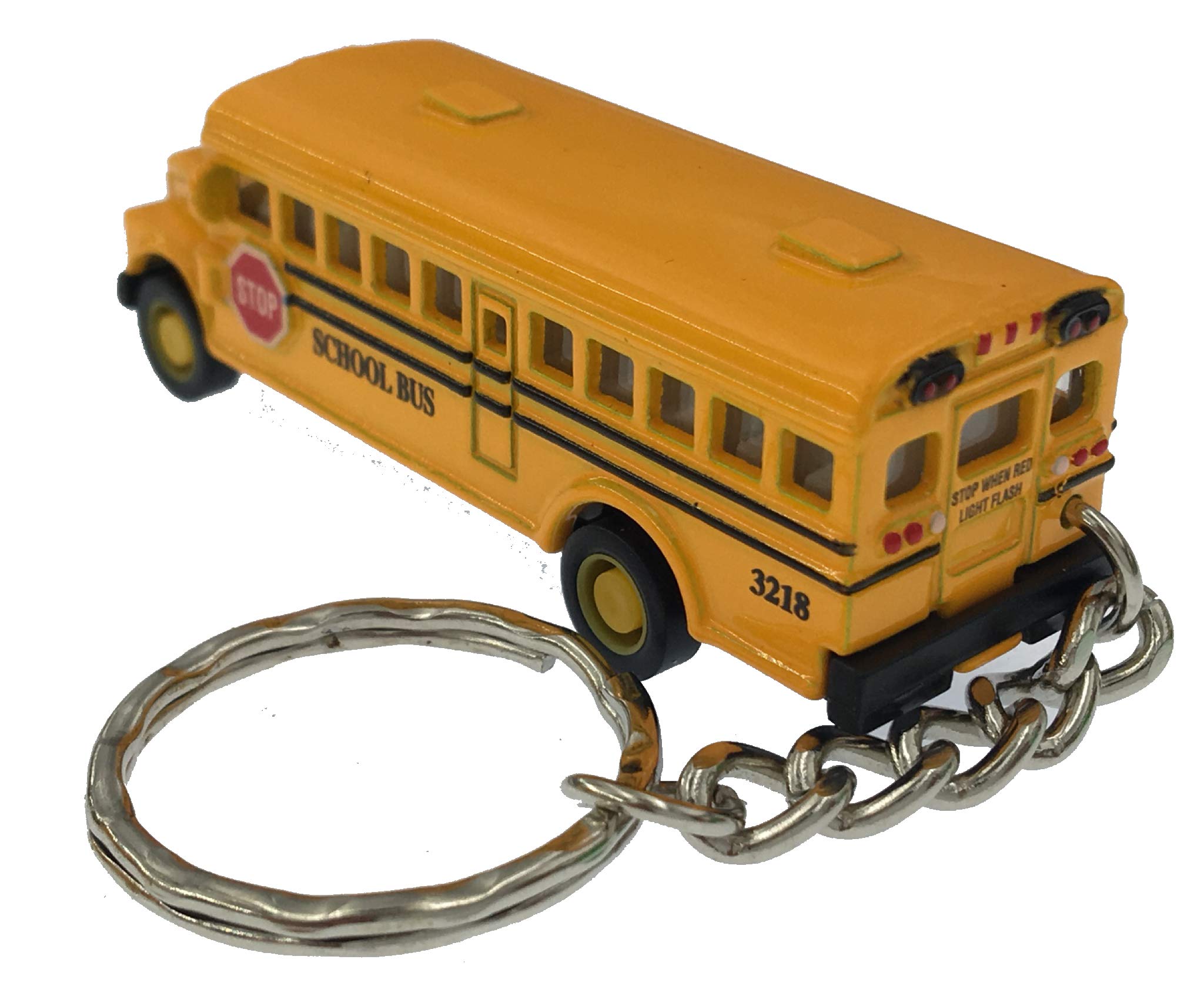 KiNSFUN Classic Mini School Bus 2.5 Inches Die Cast Metal Model Key Chain