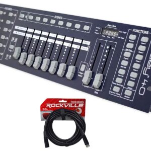 Chauvet Obey 40 Universal Dmx 512 Controller with 192 Channels and Midi Compatibility + Chauvet Dmx3p25ft Dmx Xlr Female to Male Dmx Cable