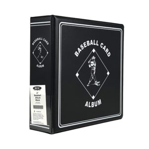 bcw supplies 3" baseball album - black | premium durable binder for 90 baseball cards heavy-duty d-ring, lasting durability, and classic display | ideal for collectors, storage, and card protection