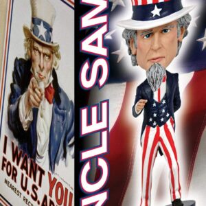 Royal Bobbles Uncle Sam Bobblehead, Premium Polyresin Lifelike Figure, Unique Serial Number, Exquisite Detail