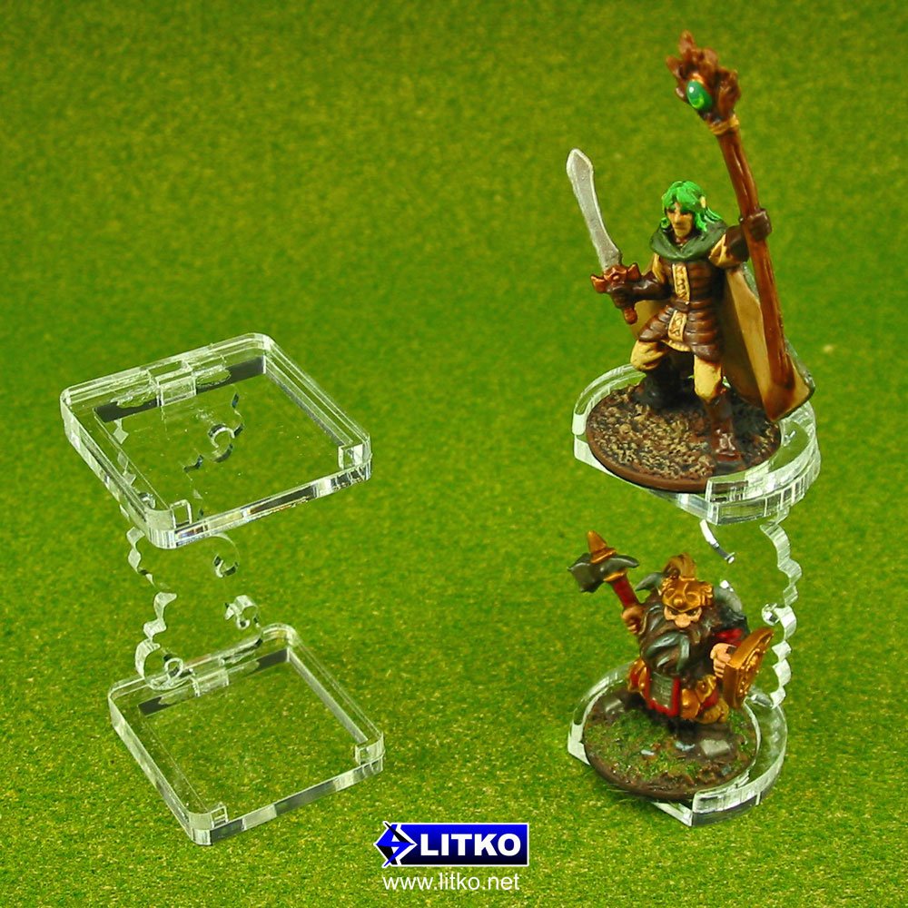 LITKO Flying Figure Stands | Levitating Character | Adventure Games | Compatioble with DND | 2 Pack | 25mm | (Round)