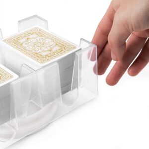 Brybelly Rotating Card Deck Tray | Standard Sized Playing Cards | Rotates in Any Direction | Clear | 9 Deck Tray