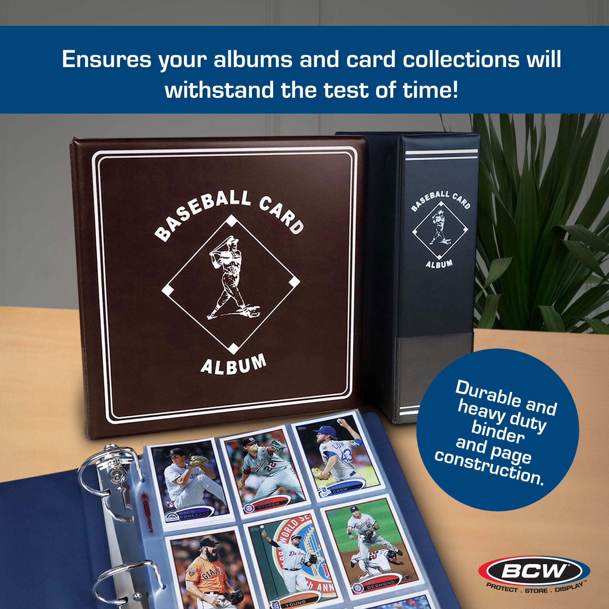 BCW Supplies 3" Baseball Album - Black | Premium Durable Binder for 90 Baseball Cards Heavy-Duty D-Ring, Lasting Durability, and Classic Display | Ideal for Collectors, Storage, and Card Protection