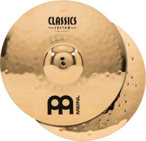 meinl 15" medium hihat (hi hat) cymbal pair - classics custom brilliant - made in germany, 2-year warranty (cc15mh-b)