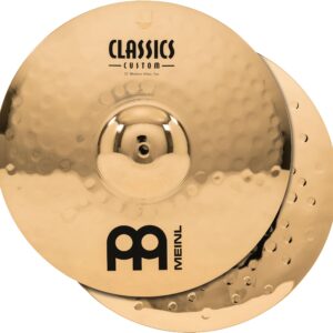 Meinl 15" Medium Hihat (Hi Hat) Cymbal Pair - Classics Custom Brilliant - Made in Germany, 2-YEAR WARRANTY (CC15MH-B)