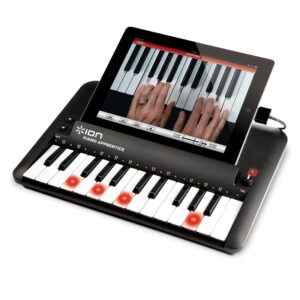 ion audio piano apprentice 25-note lighted keyboard for ipad, ipod and iphone