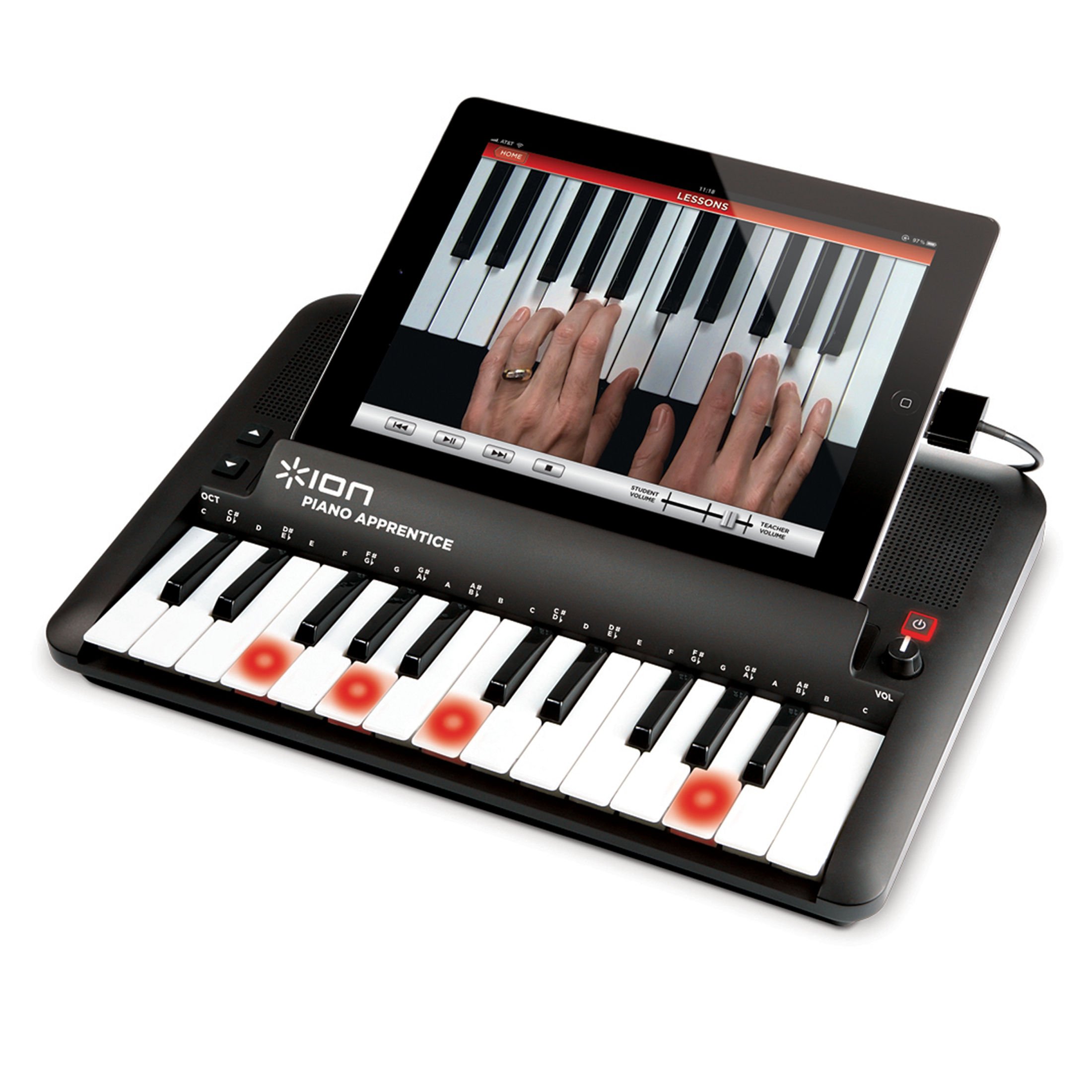 ION Audio PIANO APPRENTICE 25-note Lighted Keyboard for iPad, iPod and iPhone