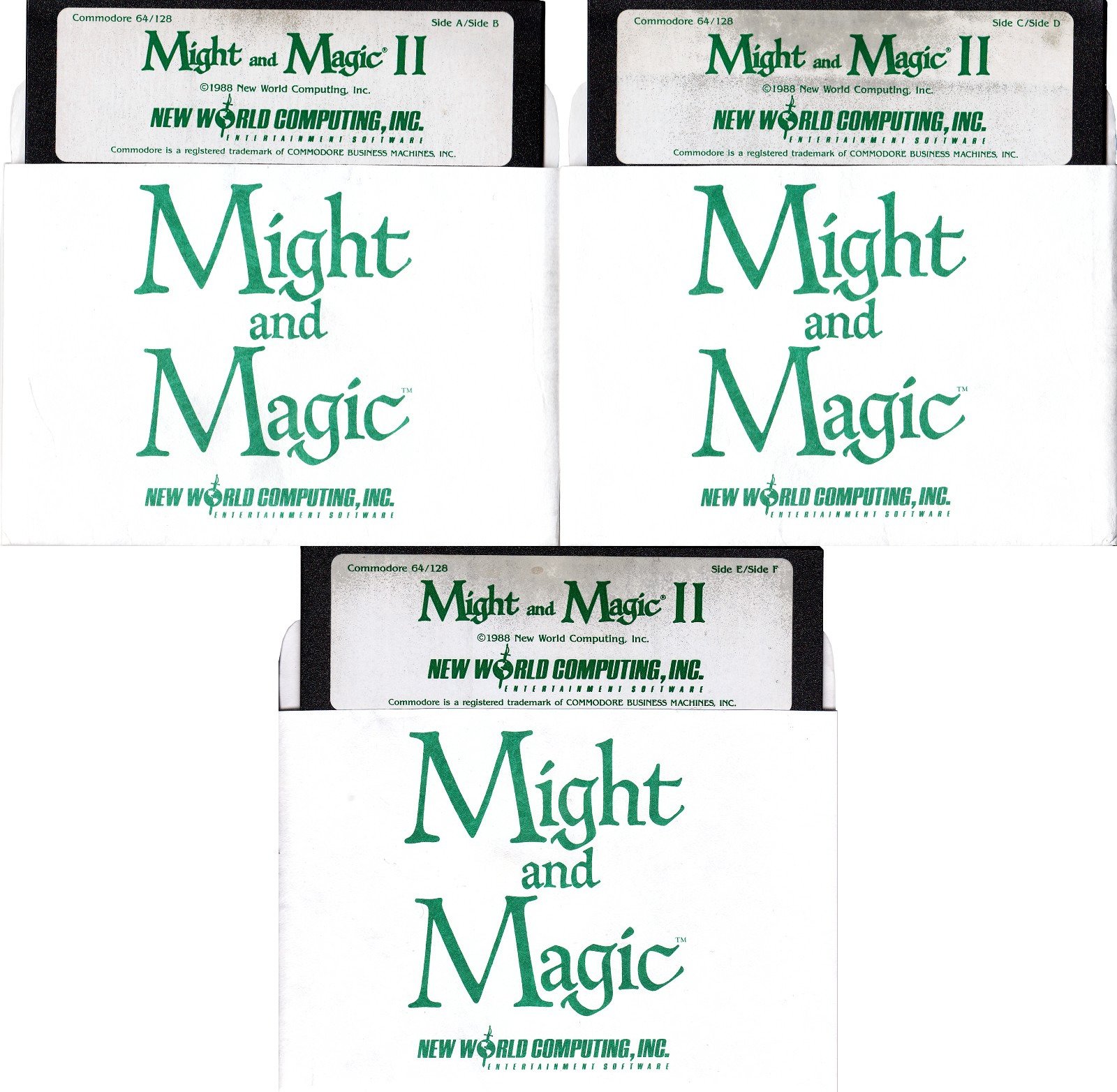 Might and Magic II (Commodore 64/128 - 5 1/4 disks)