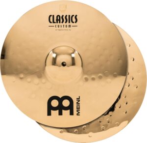 meinl 14" powerful hihat (hi hat) cymbal pair - classics custom brilliant - made in germany, 2-year warranty (cc14ph-b)