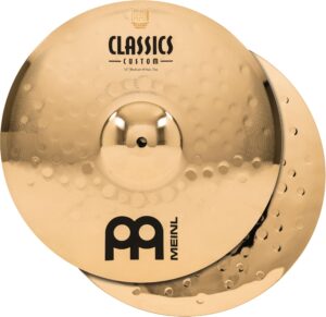 meinl 14" medium hihat (hi hat) cymbal pair - classics custom brilliant - made in germany, 2-year warranty (cc14mh-b)