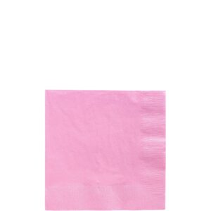 amscan party tableware beverage paper napkins big party pack | 100 ct. | 5" x 5" | new pink