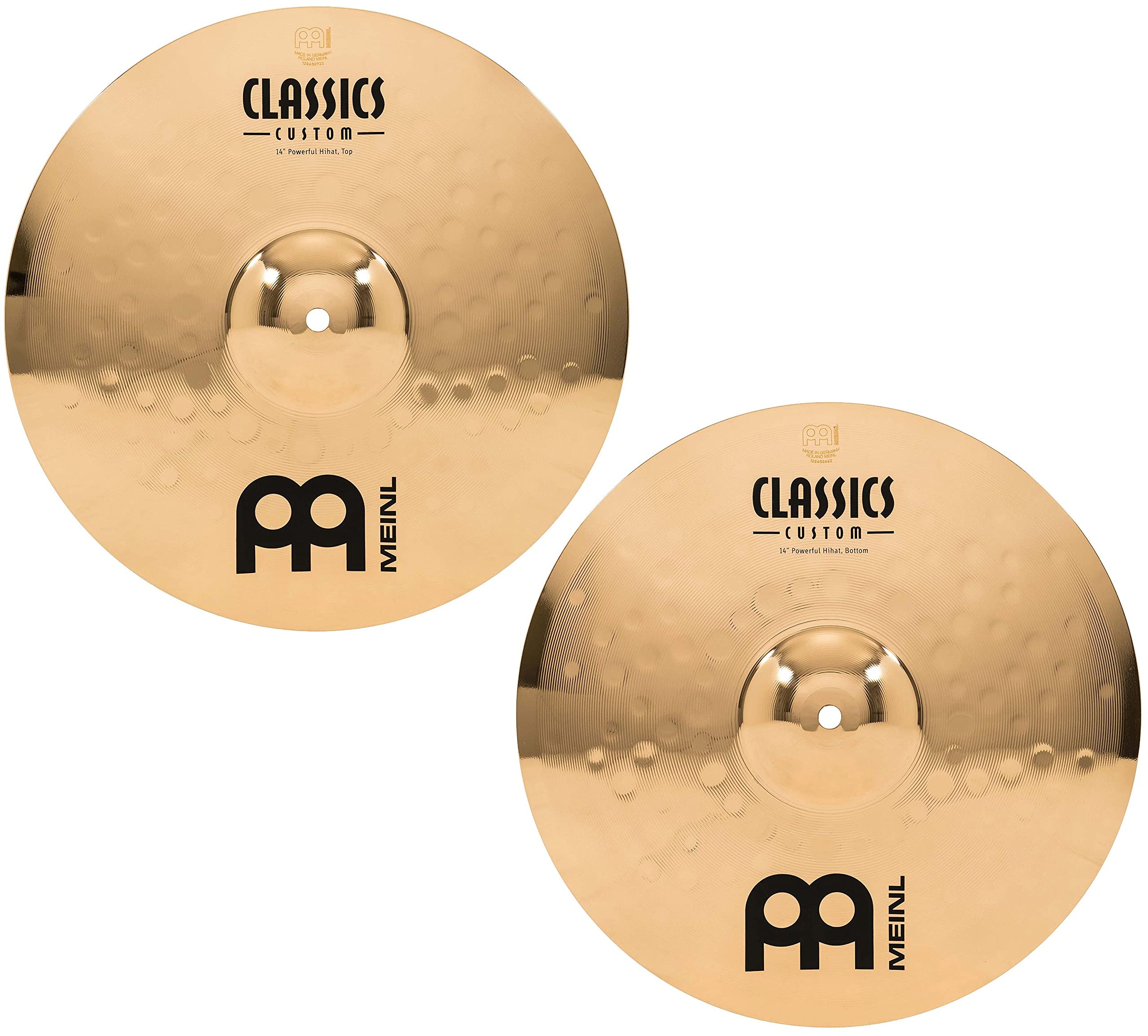 Meinl 14" Powerful Hihat (Hi Hat) Cymbal Pair - Classics Custom Brilliant - Made in Germany, 2-YEAR WARRANTY (CC14PH-B)