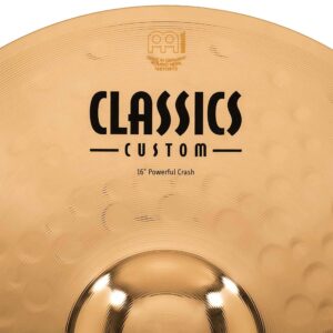 Meinl 16" Powerful Crash Cymbal - Classics Custom Brilliant - Made in Germany, 2-YEAR WARRANTY (CC16PC-B)