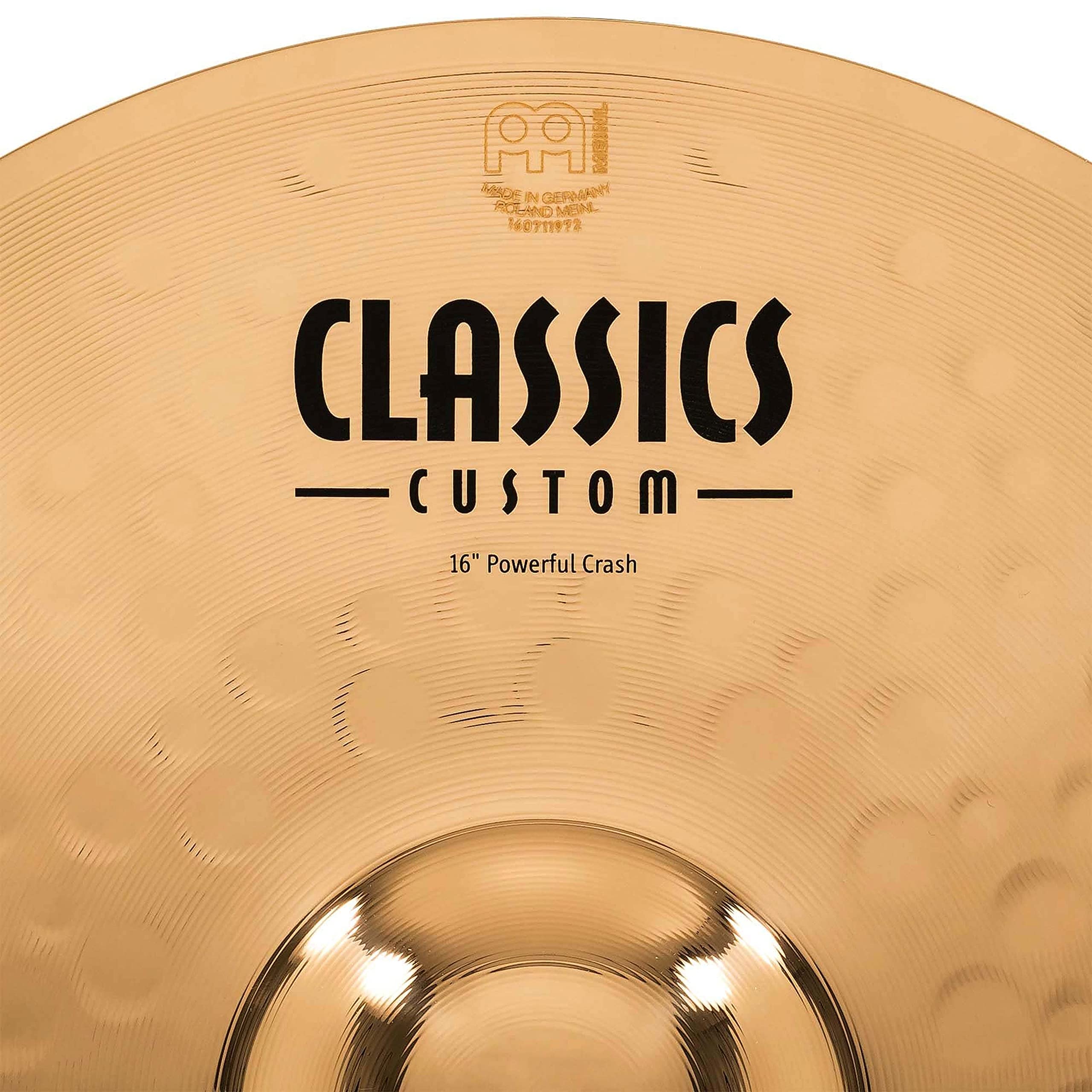 Meinl 16" Powerful Crash Cymbal - Classics Custom Brilliant - Made in Germany, 2-YEAR WARRANTY (CC16PC-B)