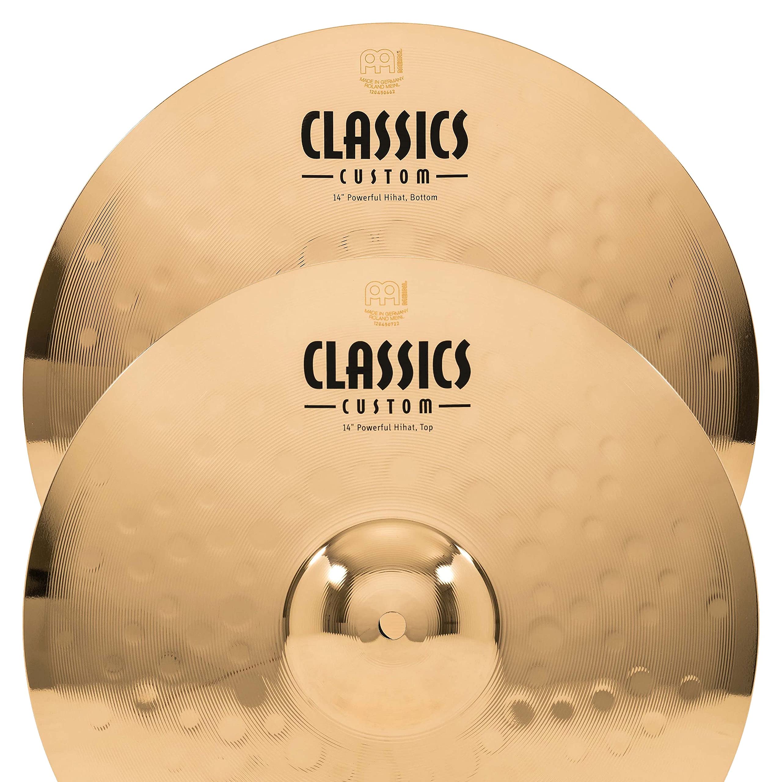 Meinl 14" Powerful Hihat (Hi Hat) Cymbal Pair - Classics Custom Brilliant - Made in Germany, 2-YEAR WARRANTY (CC14PH-B)