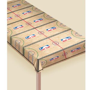 amscan spalding basketball table cover - 54" x 102", blue/red, 1pc