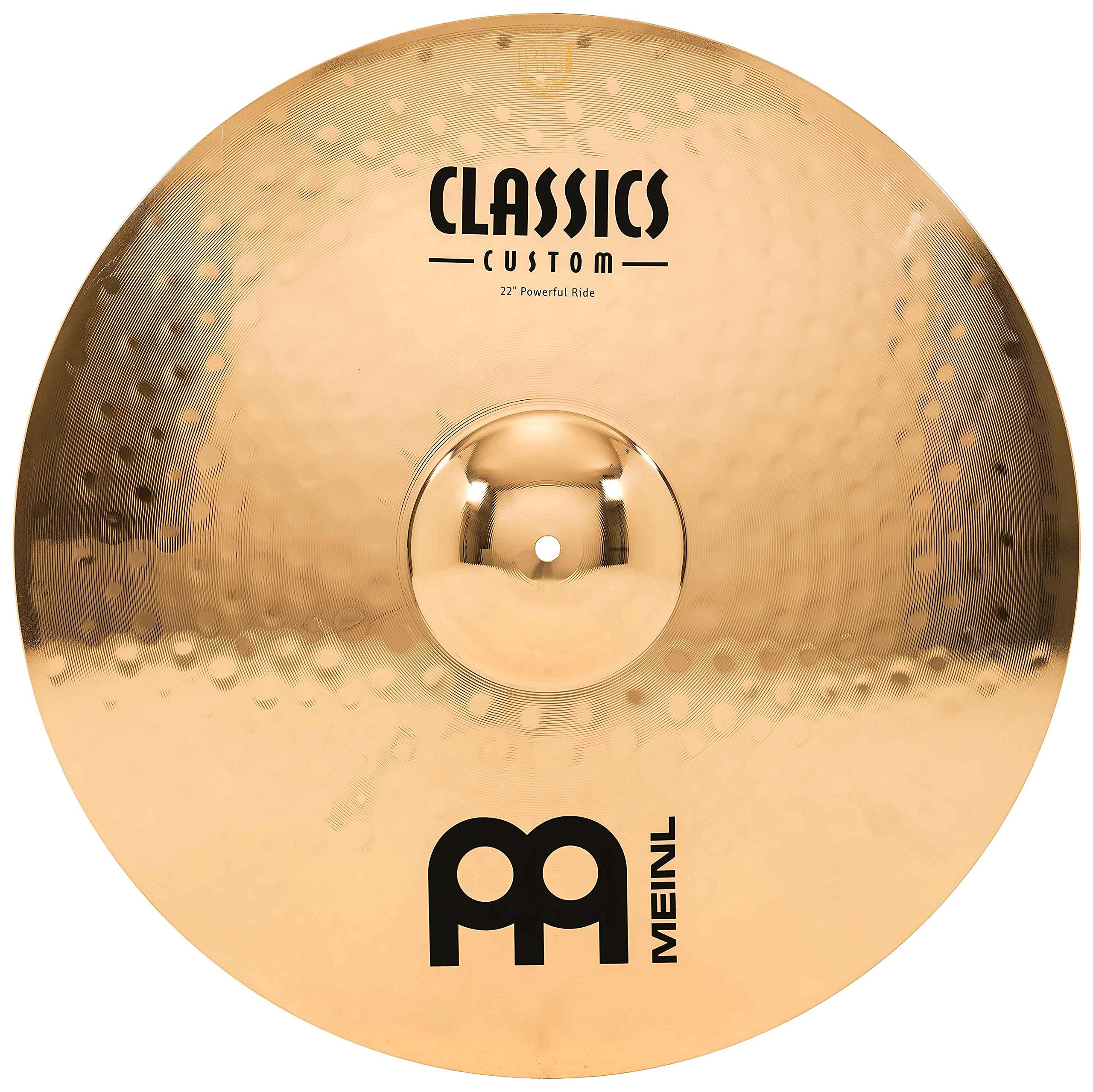 Meinl 22" Powerful Ride Cymbal - Classics Custom Brilliant - Made in Germany, 2-YEAR WARRANTY (CC22PR-B)