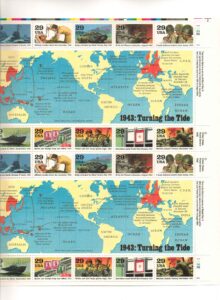 usps 1943 wwii turning tide sheet collectible stamp sheet