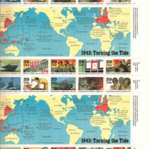 USPS 1943 WWII Turning Tide Sheet Collectible Stamp Sheet