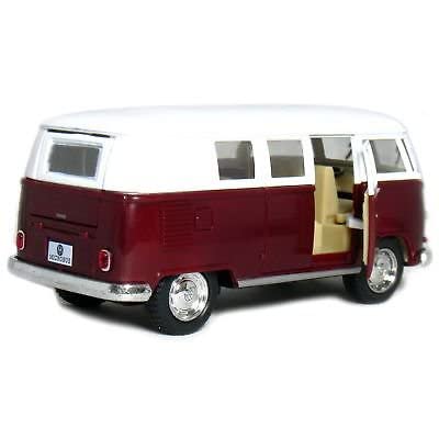 Set of 4: 5" Classic 1962 Volkswagen Van 1:32 Scale (Green/Maroon/Red/Yellow)