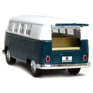 Set of 4: 5" Classic 1962 Volkswagen Van 1:32 Scale (Green/Maroon/Red/Yellow)