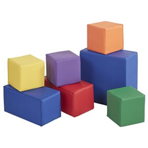 ecr4kids softzone big foam building blocks, soft playset, assorted, 7-piece