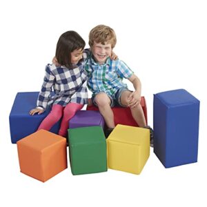 ECR4Kids SoftZone Big Foam Building Blocks, Soft Playset, Assorted, 7-Piece