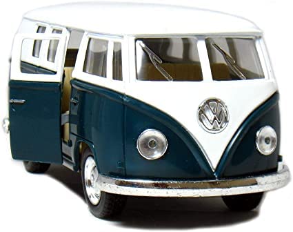 Set of 4: 5" Classic 1962 Volkswagen Van 1:32 Scale (Green/Maroon/Red/Yellow)