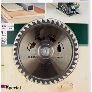 Bosch 2609256885 140 mm Circular Saw Blade Special, 40 teeth, bore 20 mm/bore with reduction ring 12.75mm