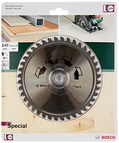 Bosch 2609256885 140 mm Circular Saw Blade Special, 40 teeth, bore 20 mm/bore with reduction ring 12.75mm