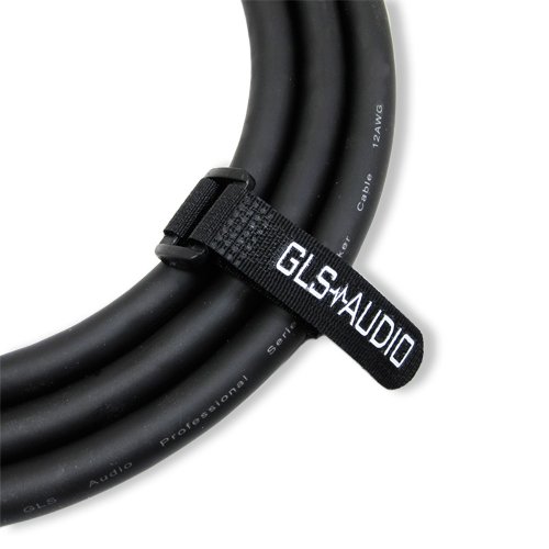 GLS Audio Speaker Cable 1/4" to 1/4" - 12 AWG Professional Bass/Guitar Speaker Cable for Amp - Black, 25 Ft.