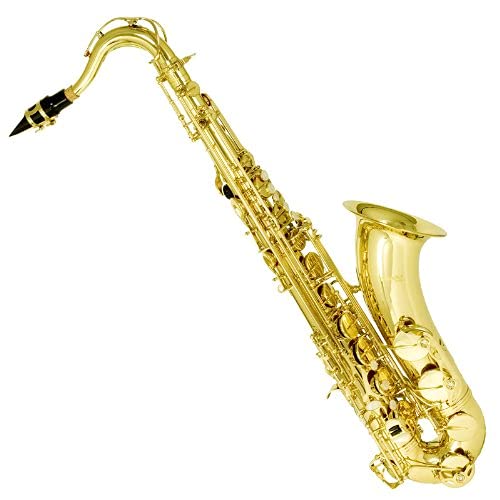 Mendini by Cecilio Tenor Saxophone, L+92D B Flat, Case, Tuner, Mouthpiece, Gold