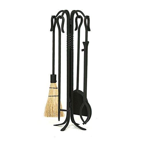 Minuteman International Shepherd's Hook I, 26-in 5-Piece Fireplace Tool Set,WR-21-26,Black