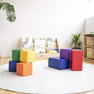 ECR4Kids SoftZone Big Foam Building Blocks, Soft Playset, Assorted, 7-Piece