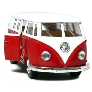 Set of 4: 5" Classic 1962 Volkswagen Van 1:32 Scale (Green/Maroon/Red/Yellow)