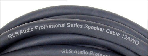 GLS Audio Speaker Cable 1/4" to 1/4" - 12 AWG Professional Bass/Guitar Speaker Cable for Amp - Black, 6 Ft.