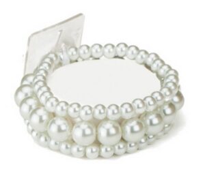 bubble pearl beaded corsage wristlet in sugar white