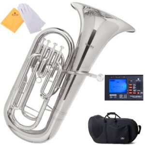 mendini mep-n nickel plated b flat euphonium with stainless steel pistons