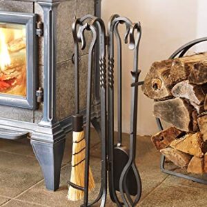 Minuteman International Shepherd's Hook I, 26-in 5-Piece Fireplace Tool Set,WR-21-26,Black