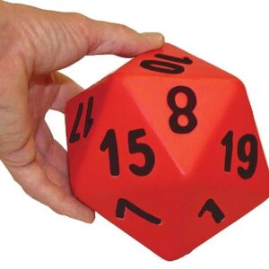 Great Lakes Sports Large (Hand Size) 20 Sided Foam Dice (Sold as a Set of 6)